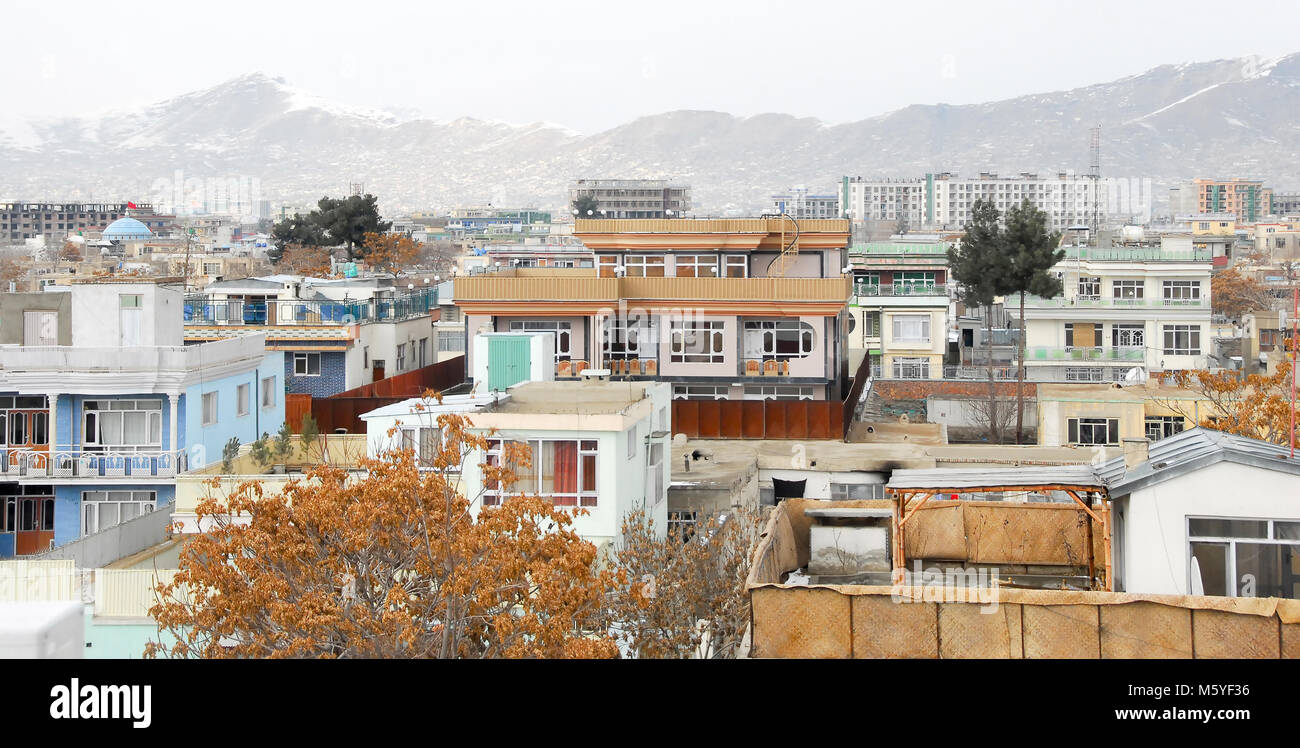 Kabul Afghanistan in the winter with mountains in the background Stock ...
