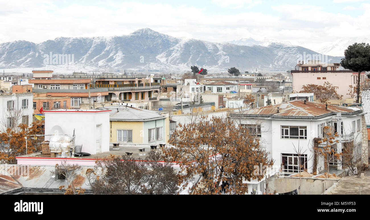 Kabul Afghanistan in the winter with mountains in the background Stock ...
