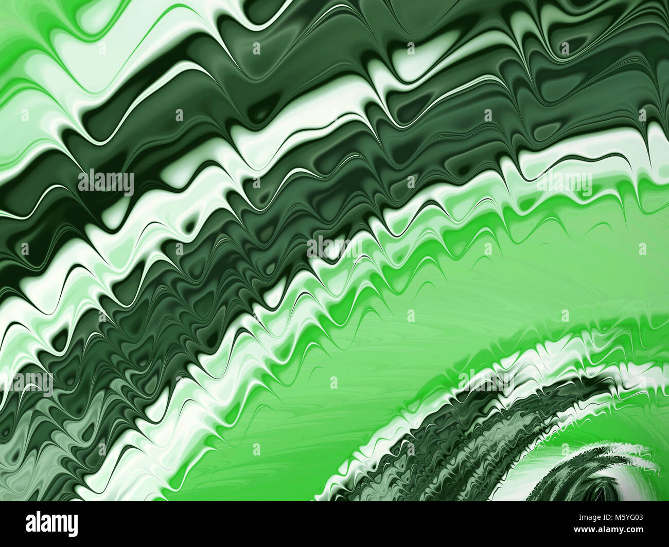 abstract fractal green background with radial effect wave forms Stock ...