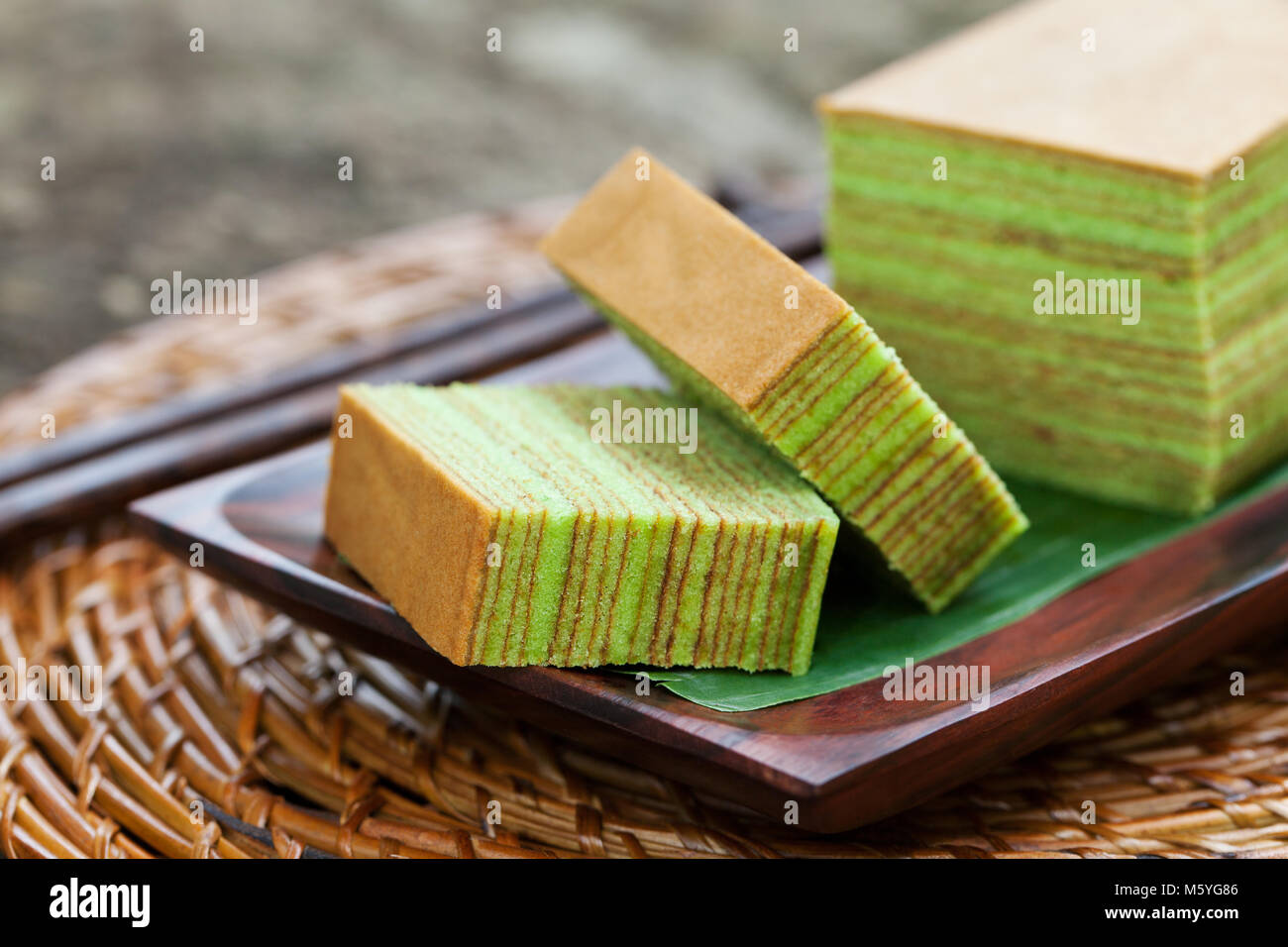 Traditional Indonesian sweet Layer cake on a wooden background Stock ...
