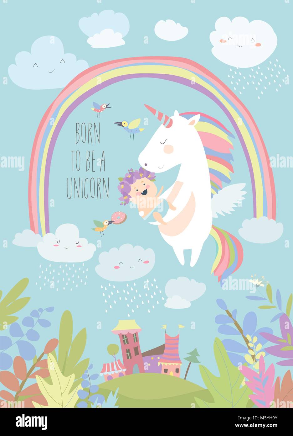Yellow unicorn sweet Stock Vector Images - Alamy