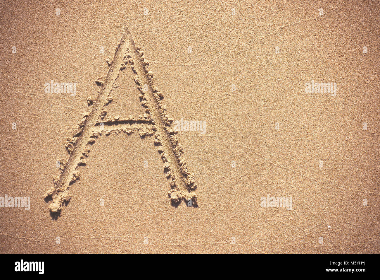 Sand Beach Alphabet: Letter A Stock Photo - Alamy