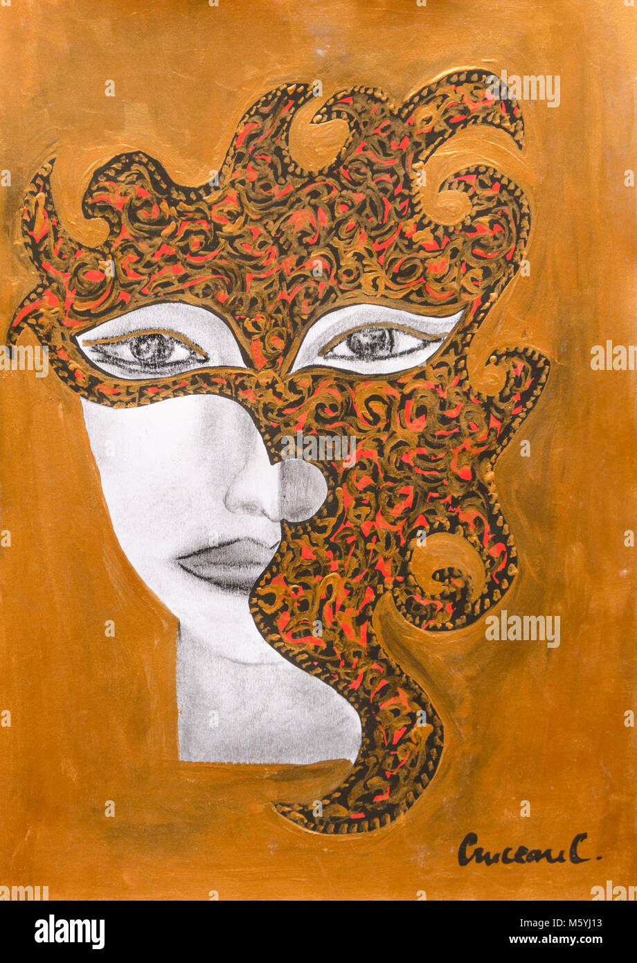 Body painting red hi-res stock photography and images - Alamy