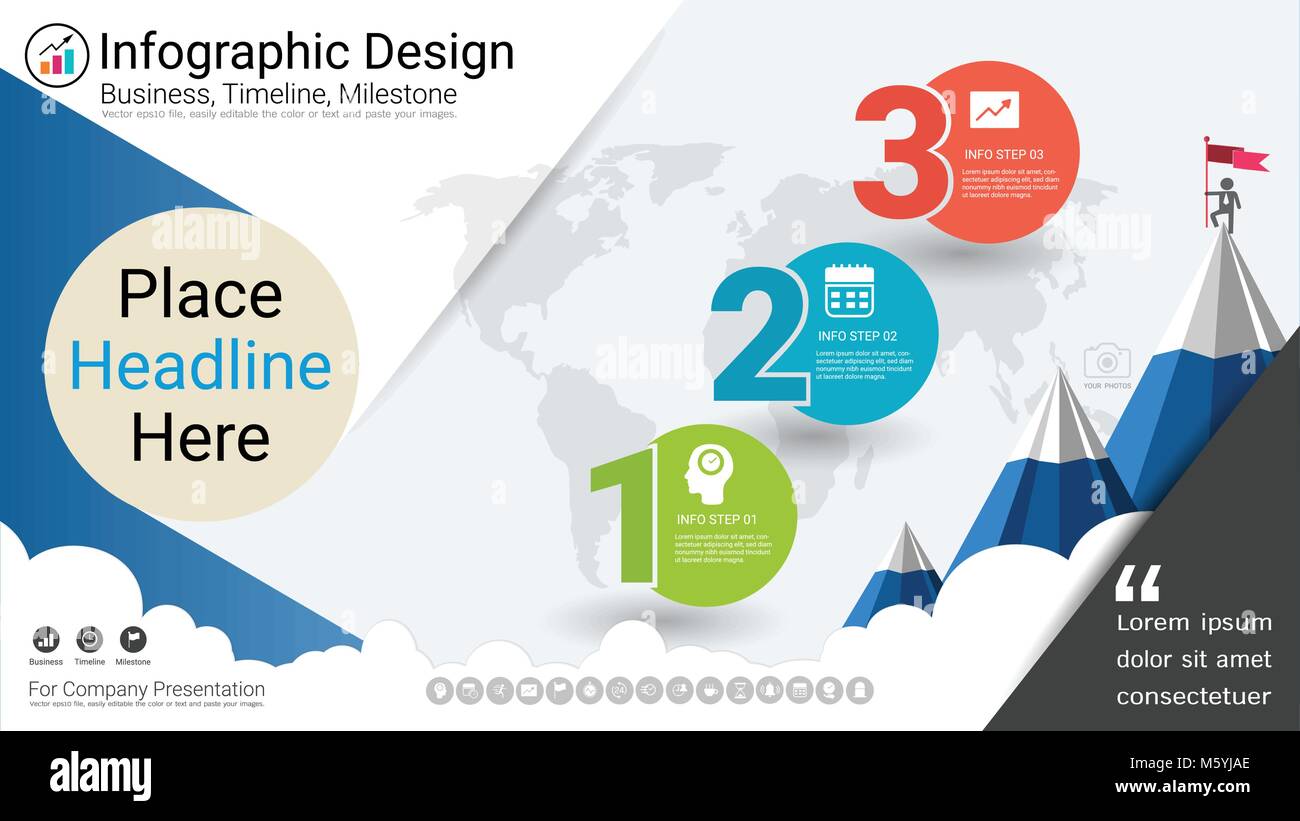 Milestone timeline infographic design, Road map or strategic plan to ...
