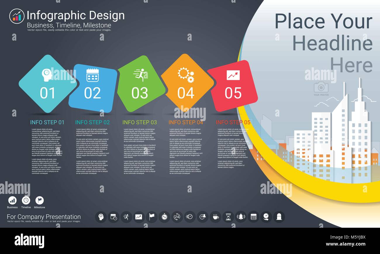 Milestone timeline infographic design, Road map or strategic plan to ...