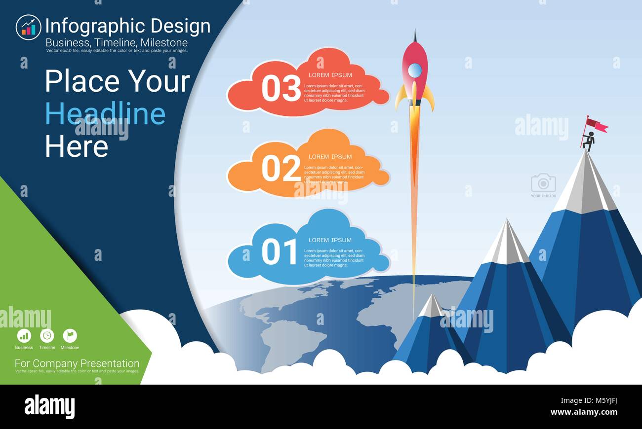 Milestone timeline infographic design, Road map or strategic plan to ...
