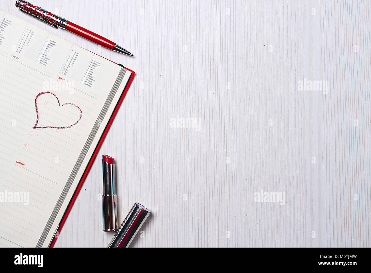 The table in the office. stationery lying on the table. Workplac Stock ...