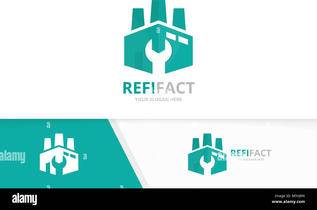 Vector factory logo combination. Industry and repair symbol or icon ...