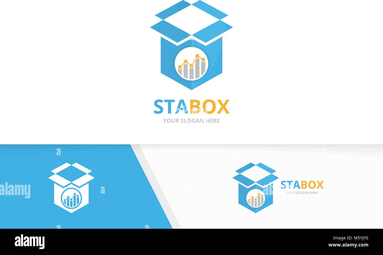 Vector graph and box logo combination. Diagram and package symbol or ...