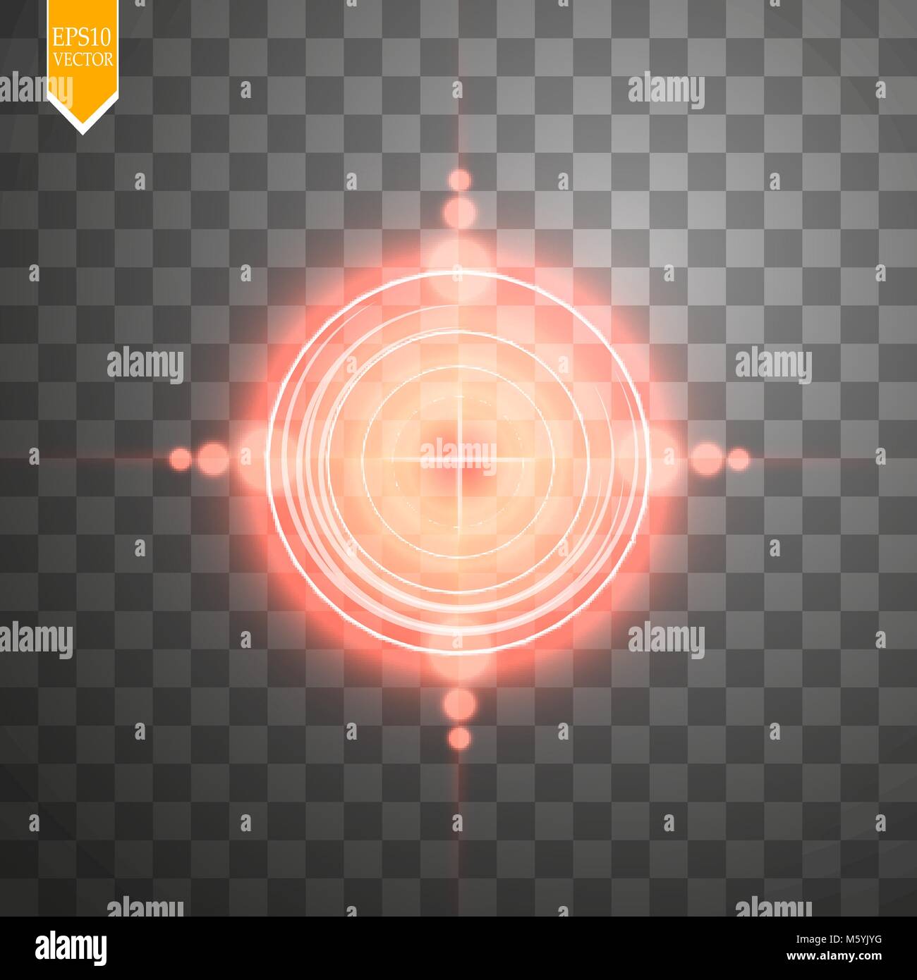 Neon red target isolated. Game Interface Element. Vector illustration ...