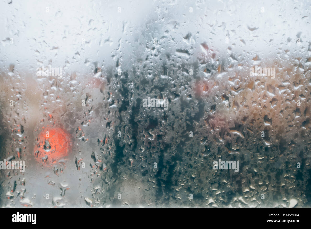 Wet window glass texture on rainy day Stock Photo - Alamy