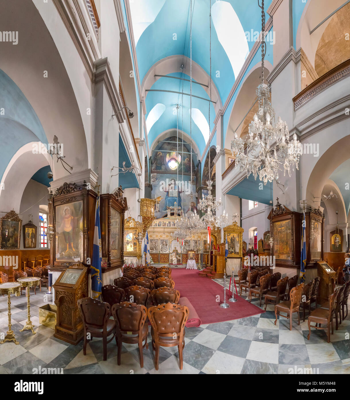 Interior of the Church of the three Martyrs, Chania, Greece Stock Photo ...
