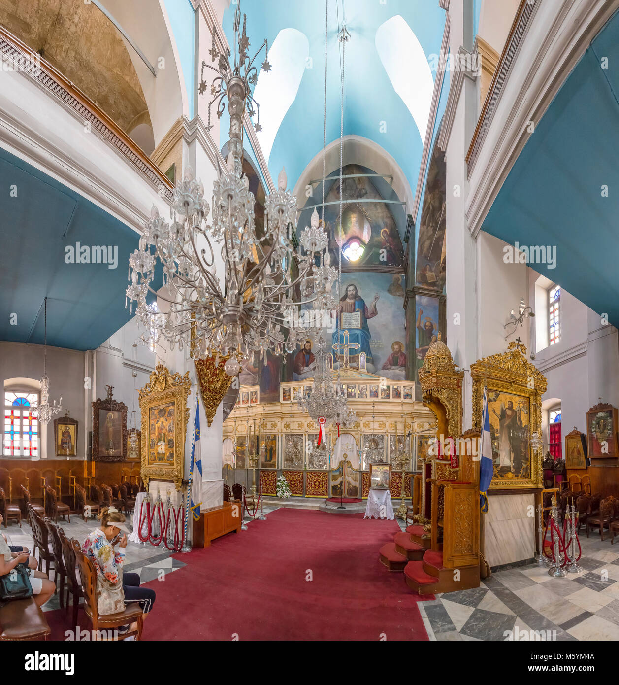 Interior of the Church of the three Martyrs, Chania, Greece Stock Photo ...
