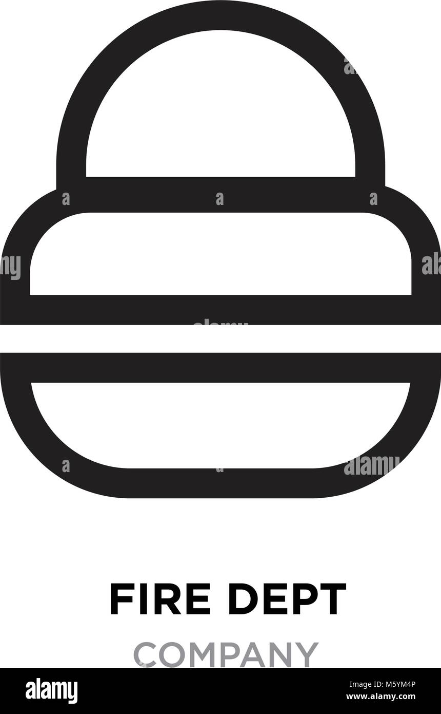 fire dept logo, lock linear Illustration isolated on white background ...