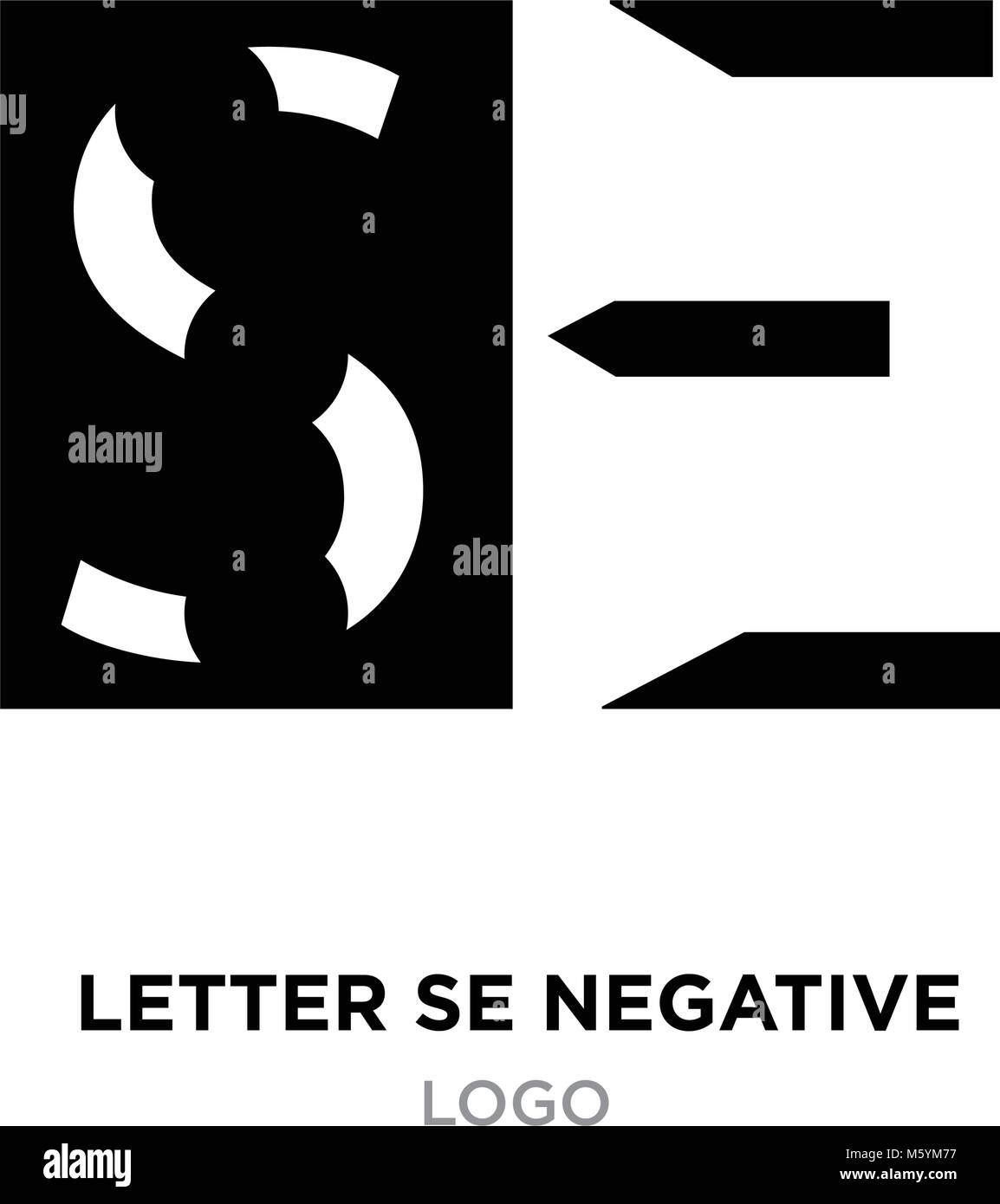 abstract letter SE negative logo on white background, initial letters ...