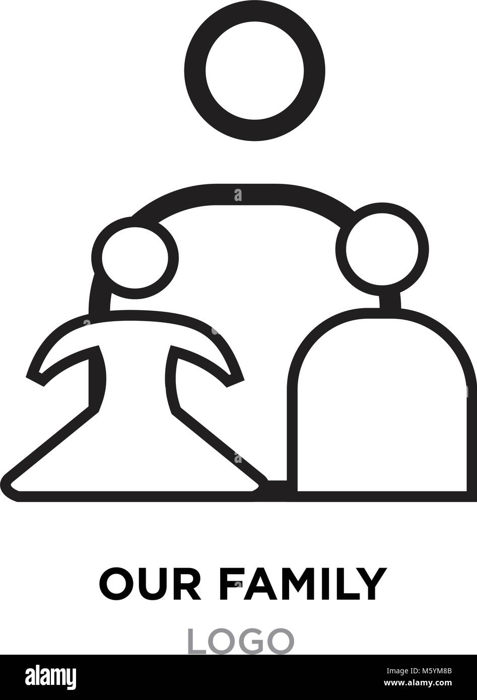 our family logo, happy family vector design template isolated on white ...