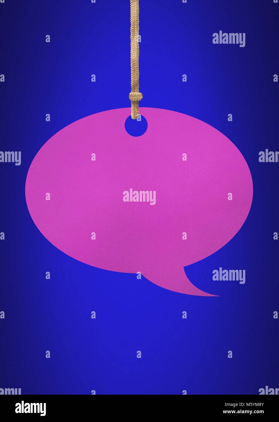 Hanging paper speech bubble Stock Photo - Alamy