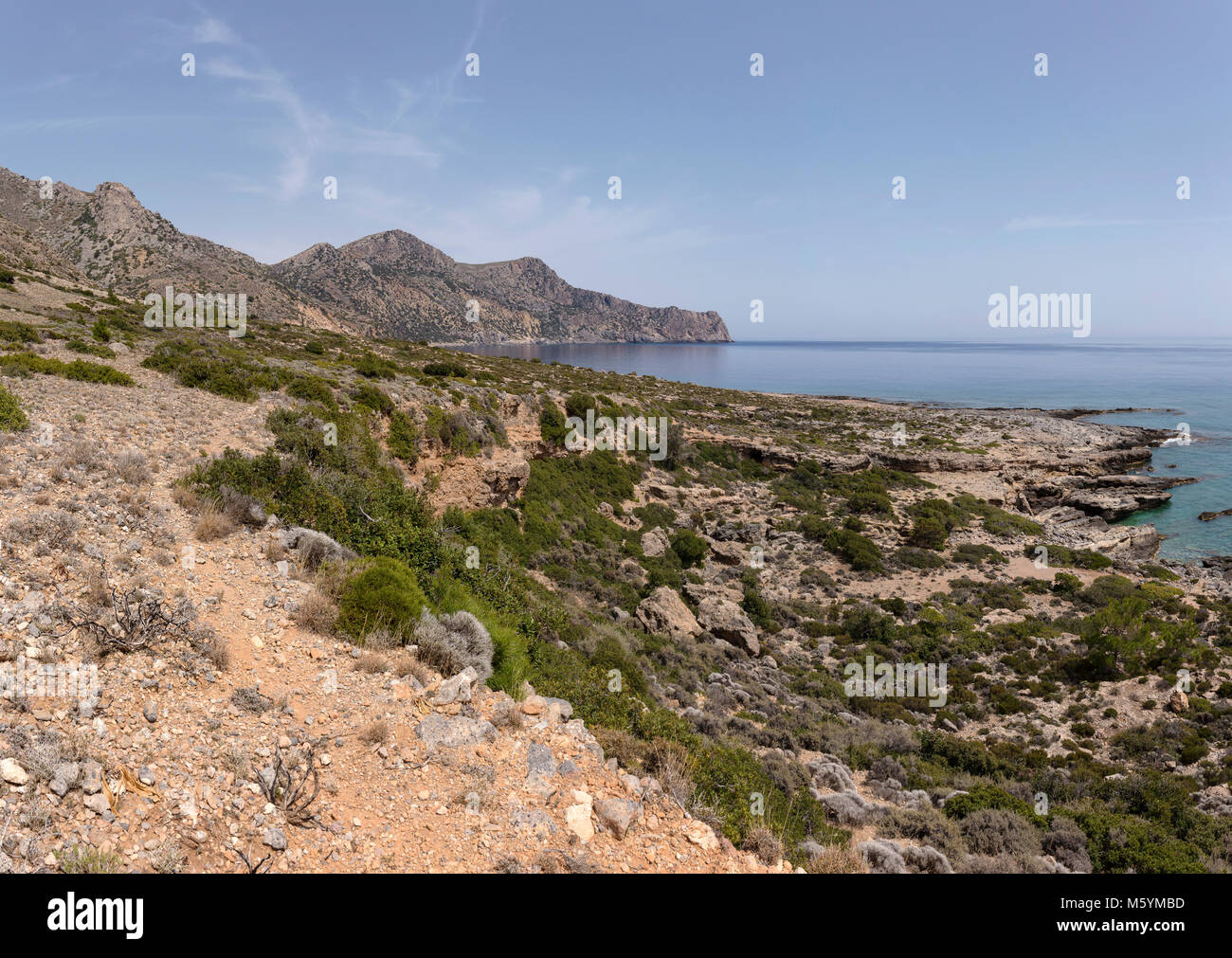 Footpath at the south coast of Crete, Paleochora, Greece Stock Photo ...