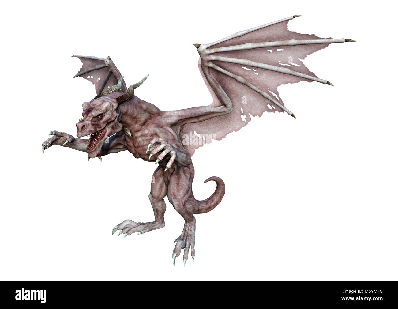 3D rendering of a fantasy vampire dragon isolated on white background ...