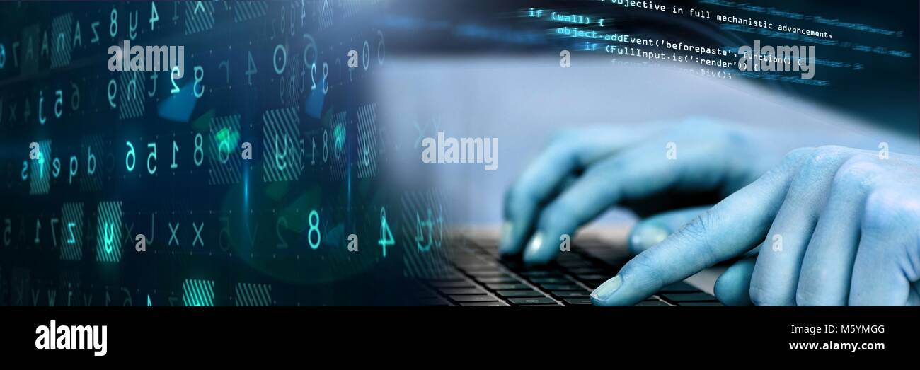 Woman typing coding text hi-res stock photography and images - Alamy