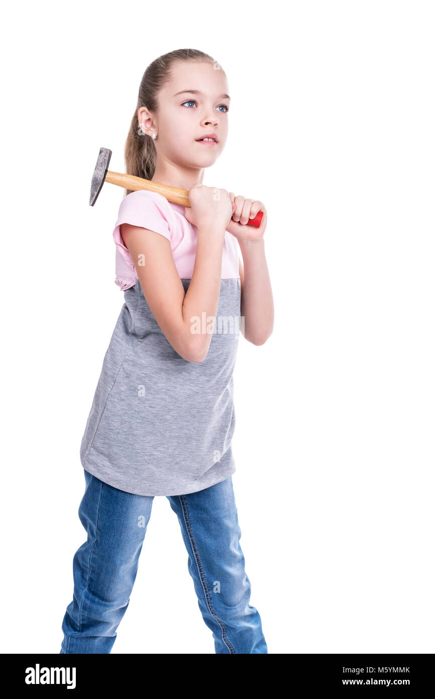 Child with a hammer Stock Photo - Alamy