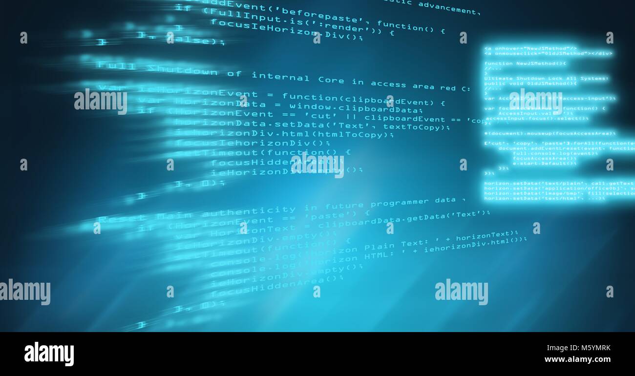 Coding text floating Stock Photo - Alamy