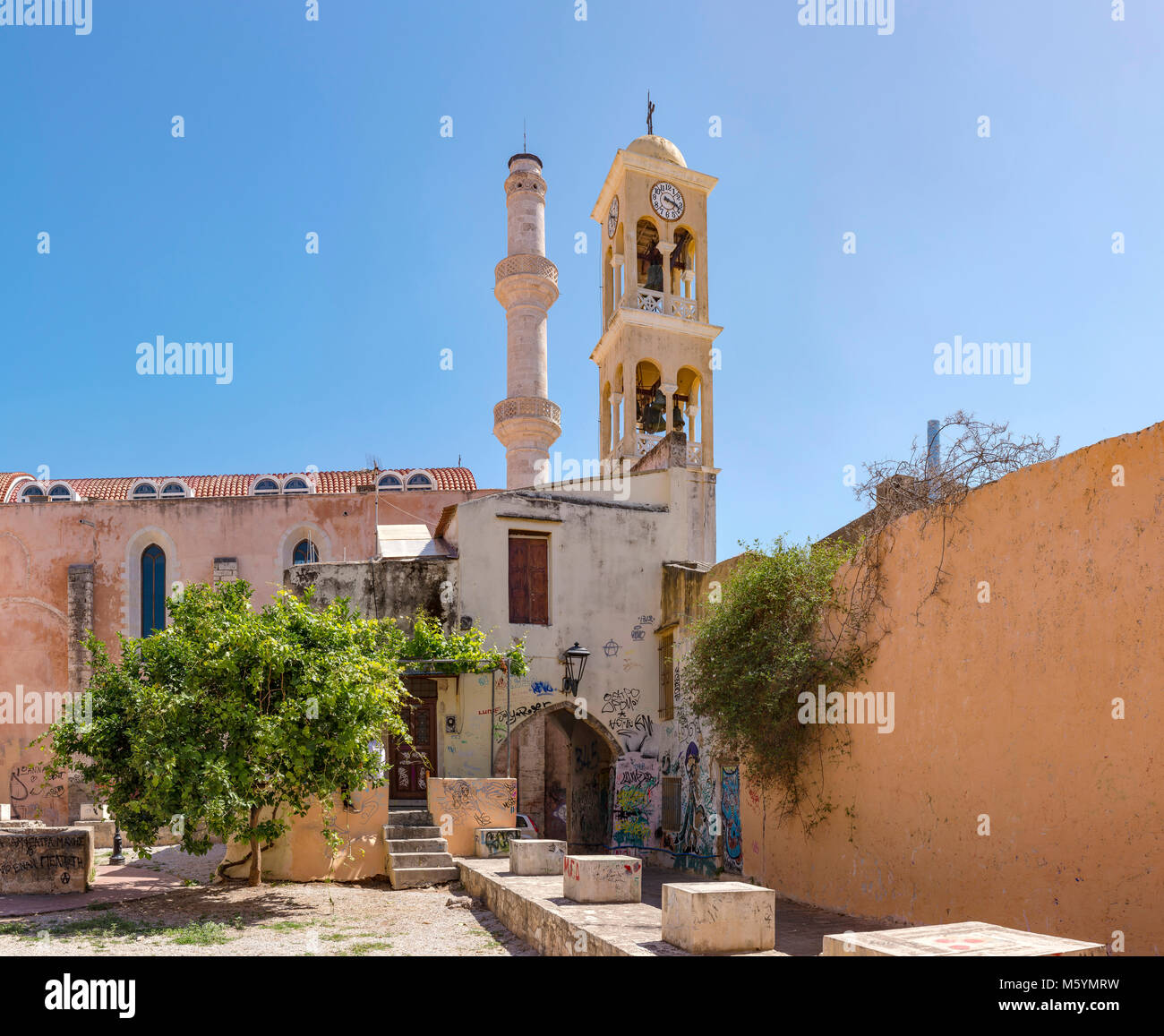 Agios Nikolaos church with a minaret, Chania, Greece Stock Photo - Alamy
