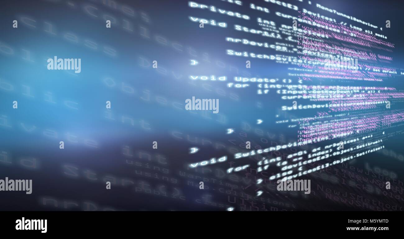 Coding text floating Stock Photo - Alamy
