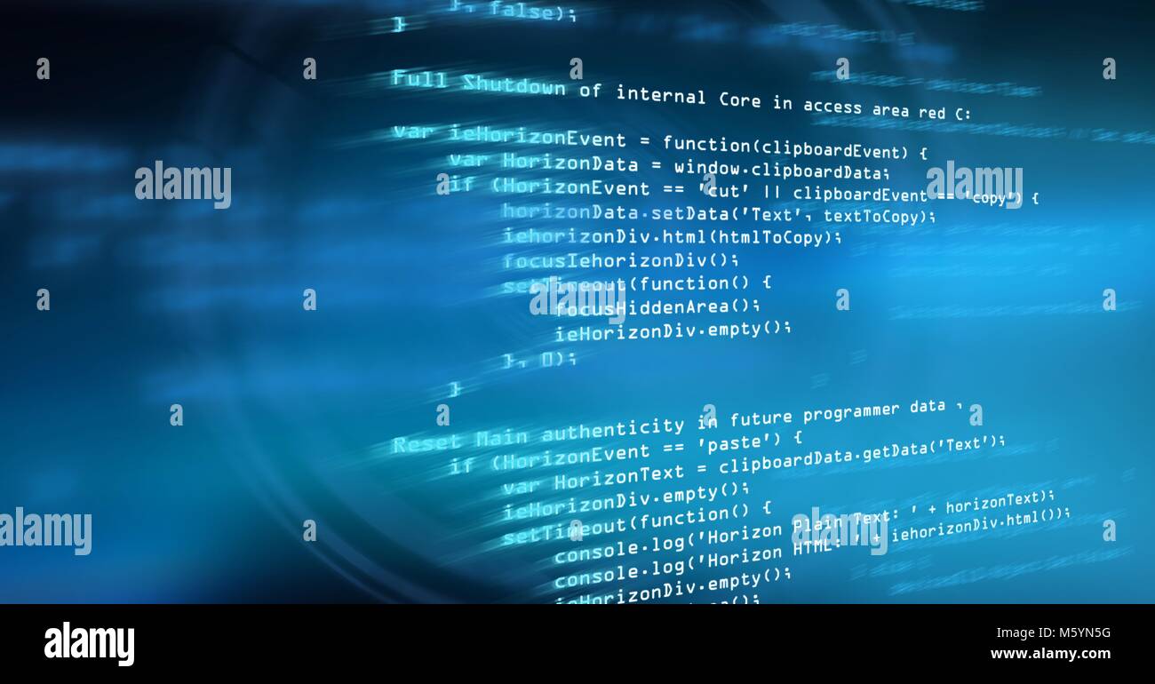 Coding text floating Stock Photo - Alamy