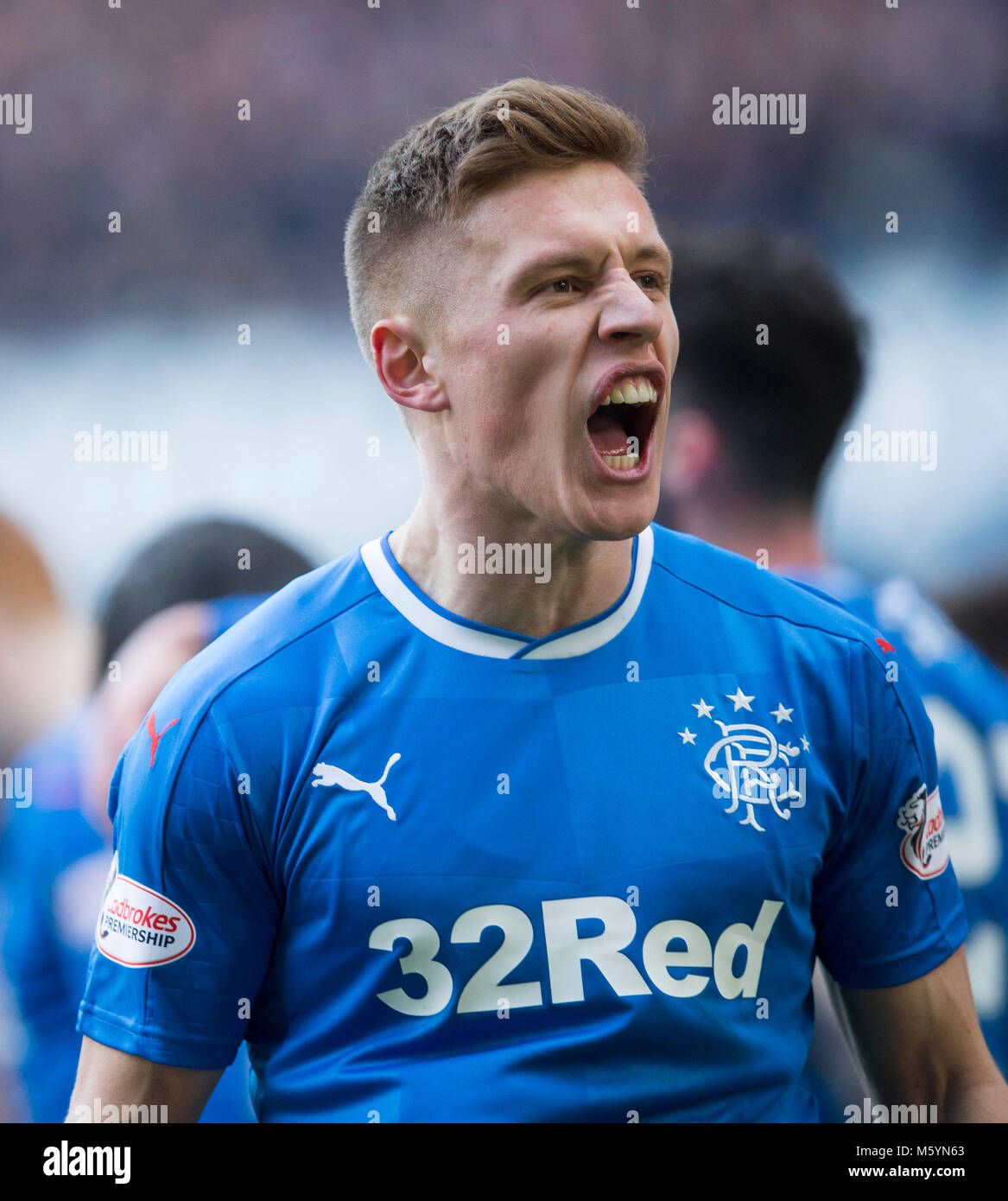 Rangers Greg Docherty celebrates opening goal during the Scottish ...