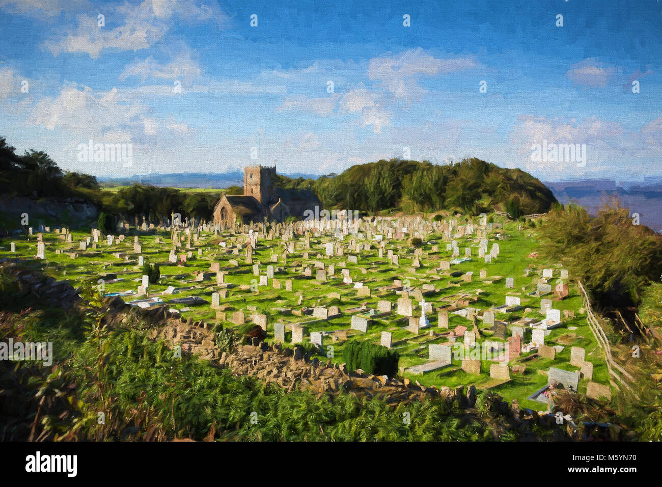 English church and cemetery St Andrews Clevedon Somerset England ...