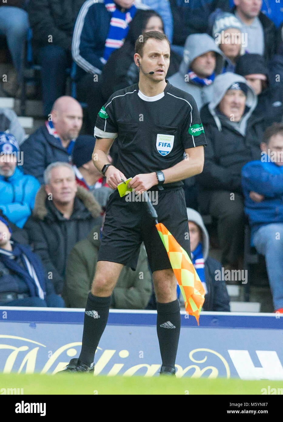 Assistant referee Alan Mulvanny during the Scottish Premiership match ...
