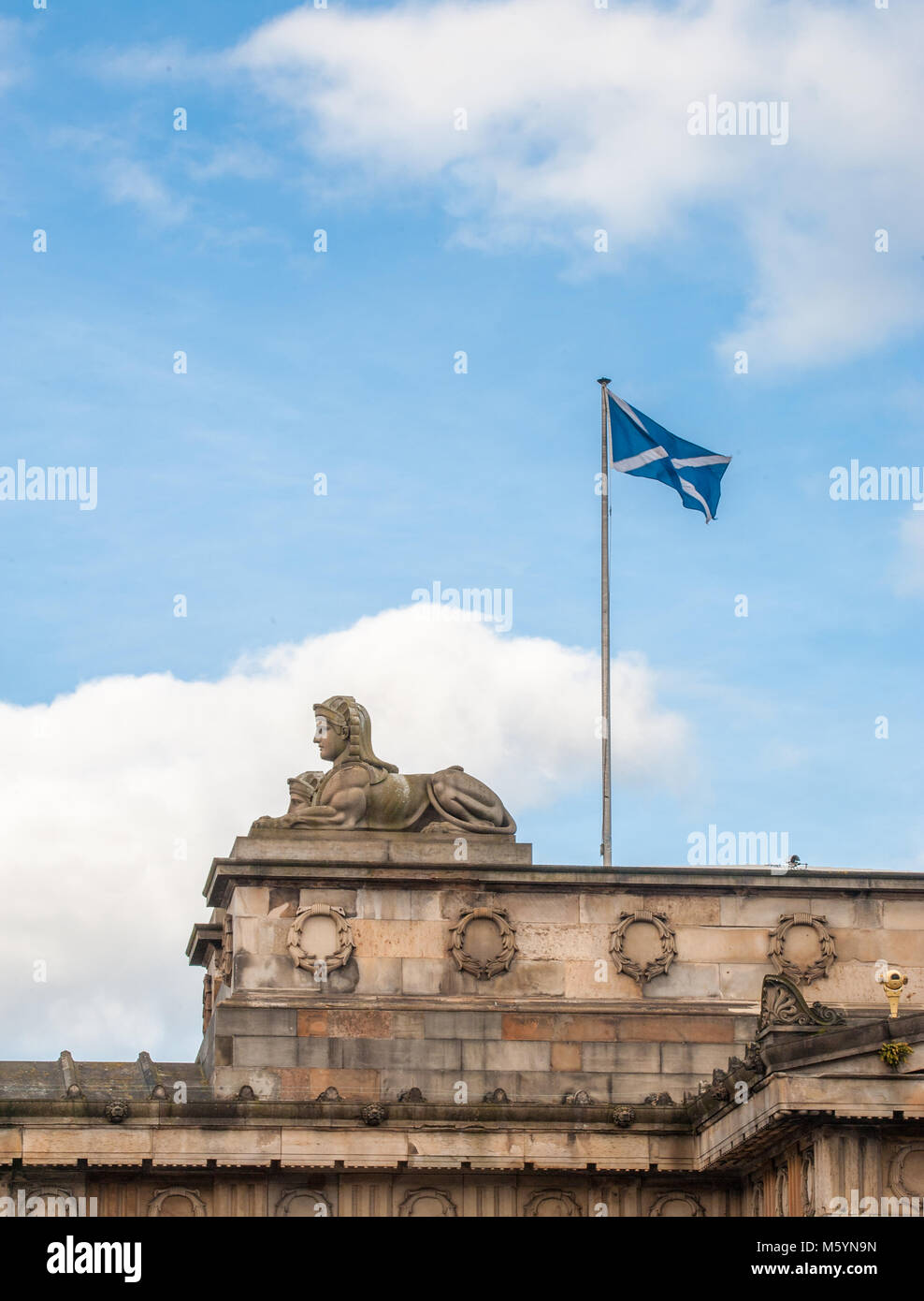 Scottish flag Saltire on a top National Gallery of Scotland Stock Photo ...