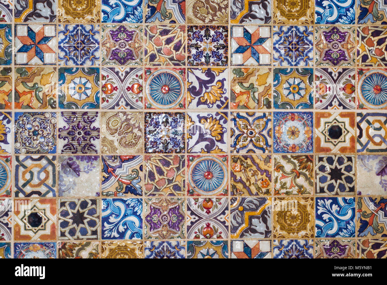 Checkered traditional European ceramic mosaic tile background pattern ...