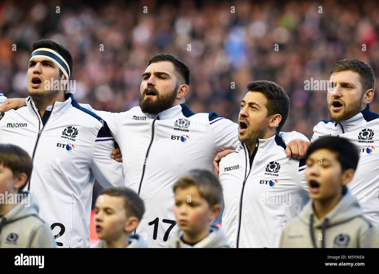 Scotland's Stuart McInally, Jamie Bhatti, Greig Laidlaw and Finn ...
