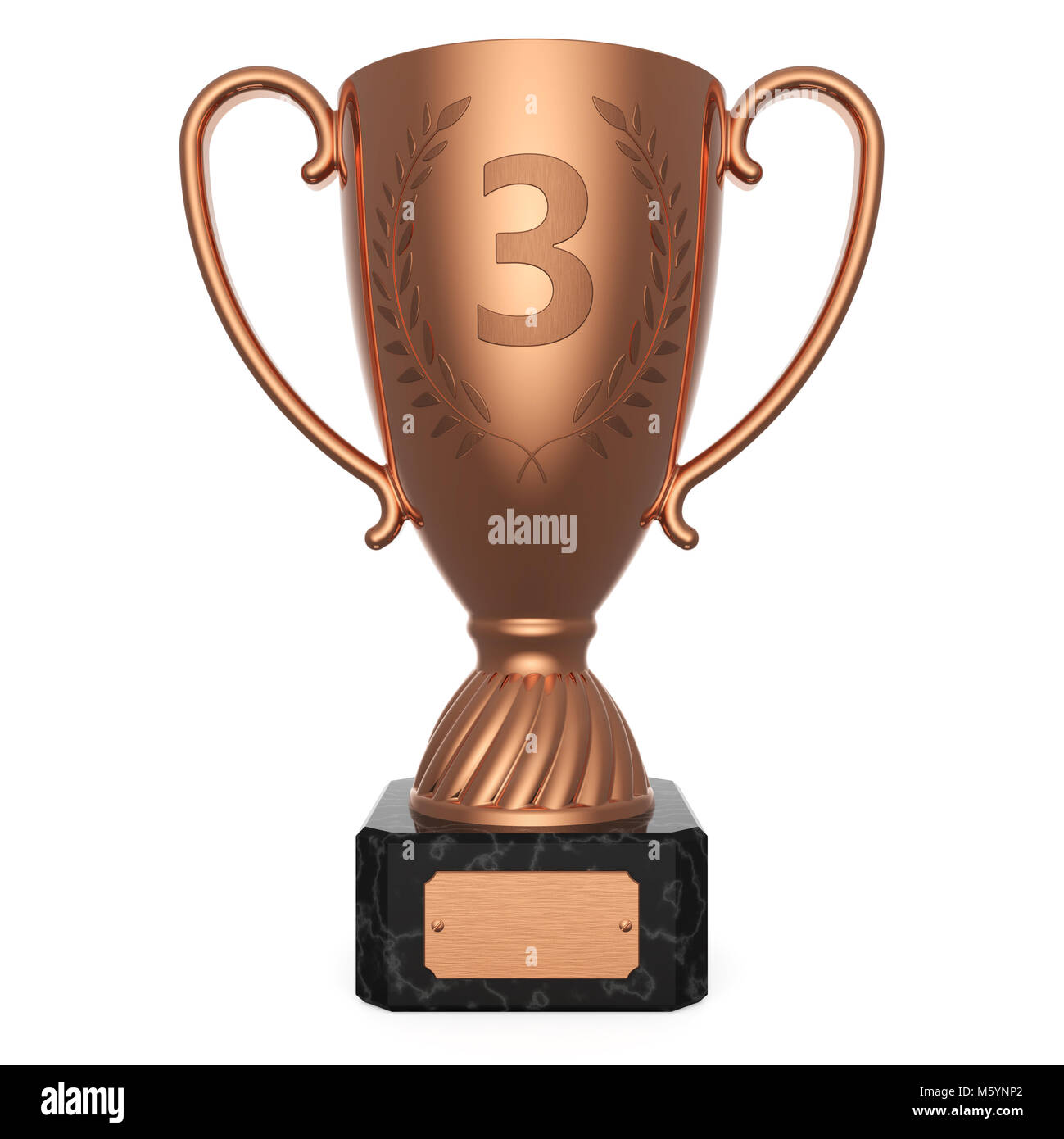 Bronze trophy cup isolated on white background 3D rendering Stock Photo ...