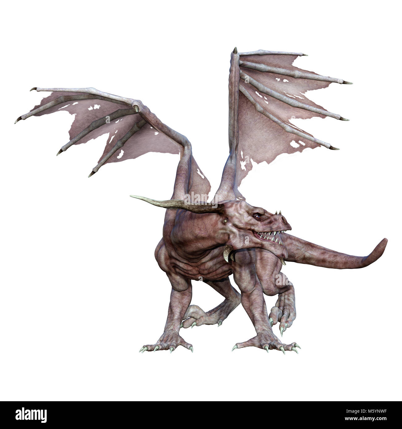 3D rendering of a fantasy vampire dragon isolated on white background ...