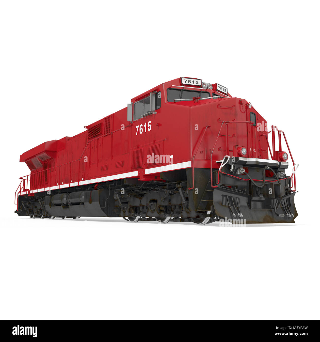 Modern locomotive isolated on white. 3D illustration Stock Photo - Alamy