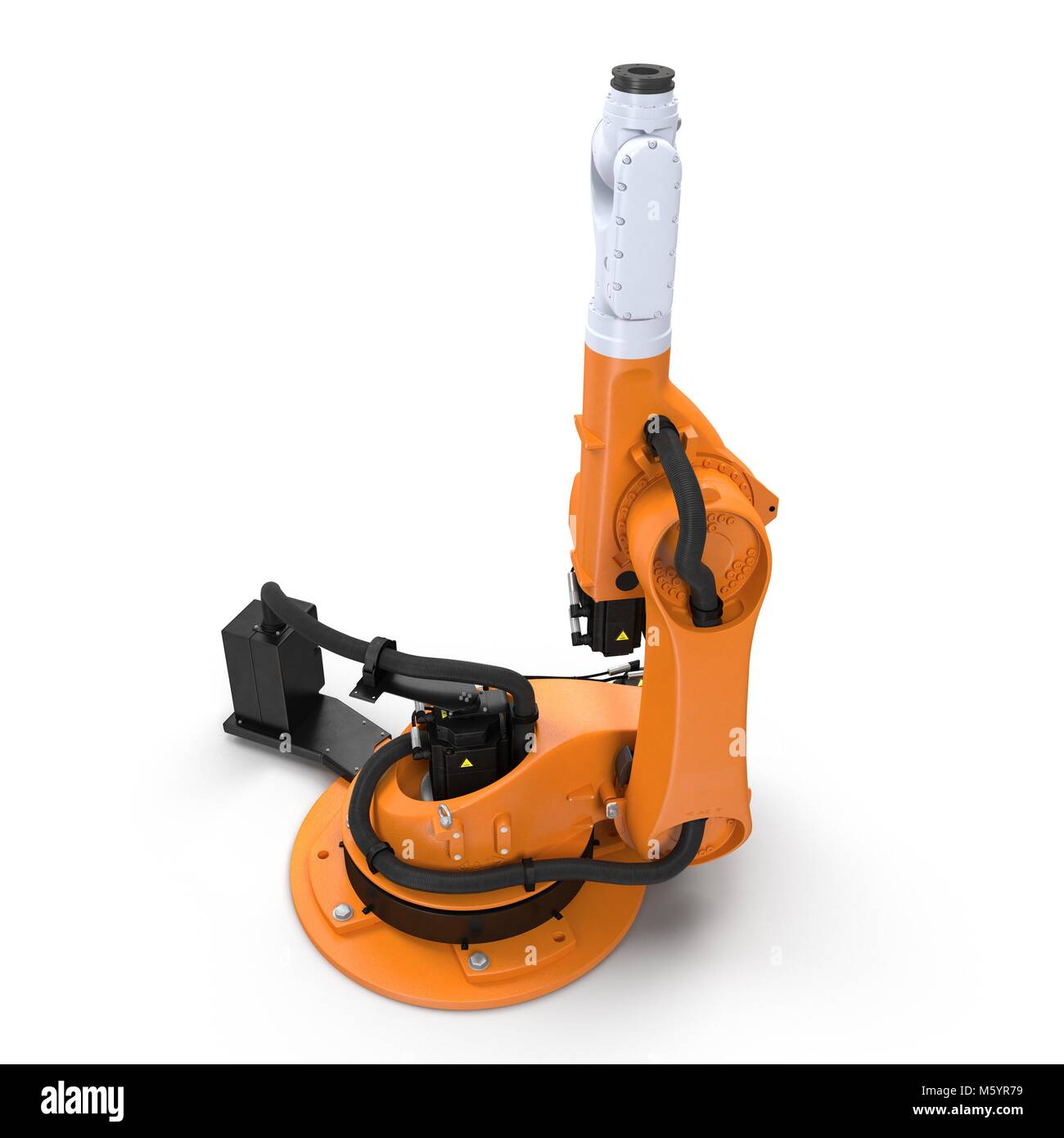 Industrial Robotic Arm isolated on white. 3D illustration Stock Photo ...