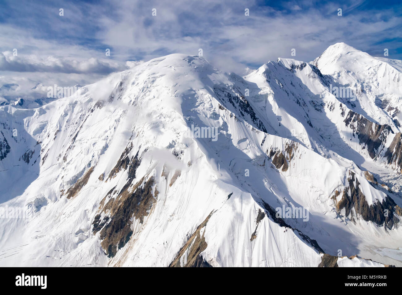 Aerial view over the Central Tian Shan Mountain range, Border of ...