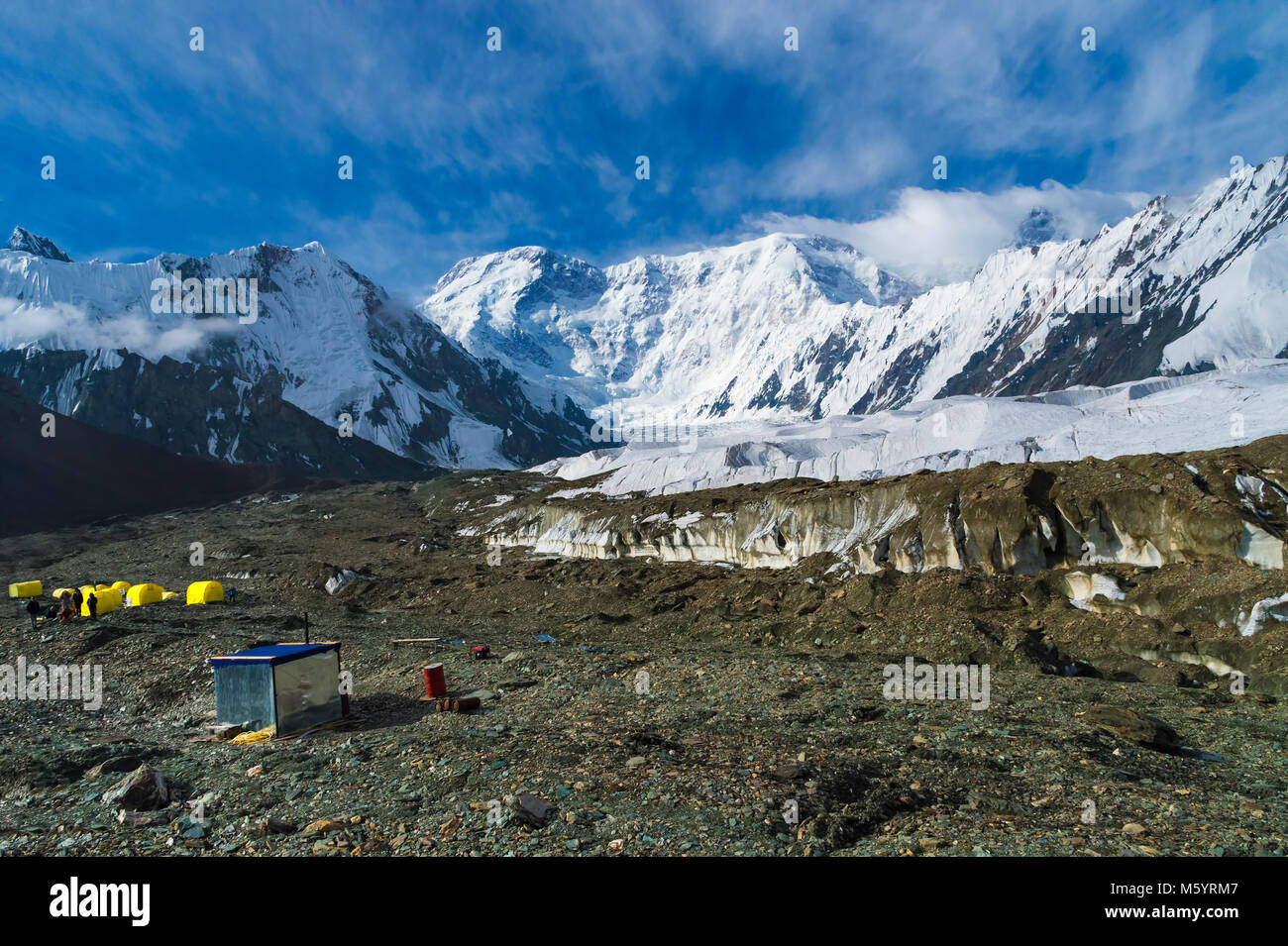 Aerial view over the Central Tian Shan Mountain range, Border of ...