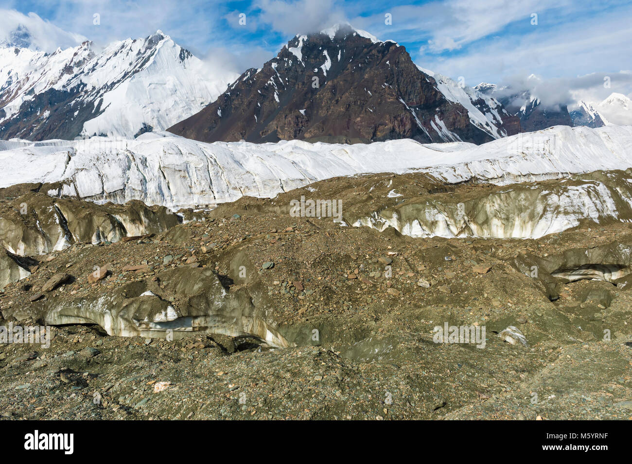 Aerial view over the Central Tian Shan Mountain range, Border of ...