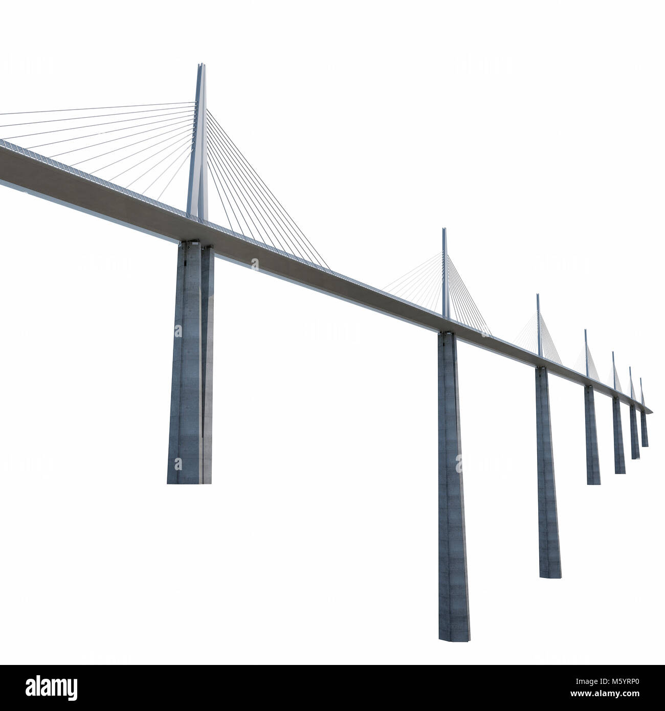 Millau Viaduct Bridge on white. 3D illustration Stock Photo - Alamy