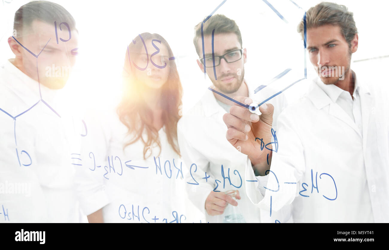general-view seen trough a transparent board in a chemistry lab Stock ...