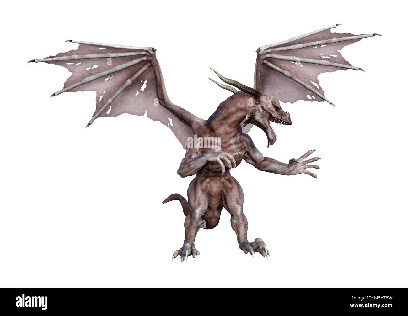 3D rendering of a fantasy vampire dragon isolated on white background ...