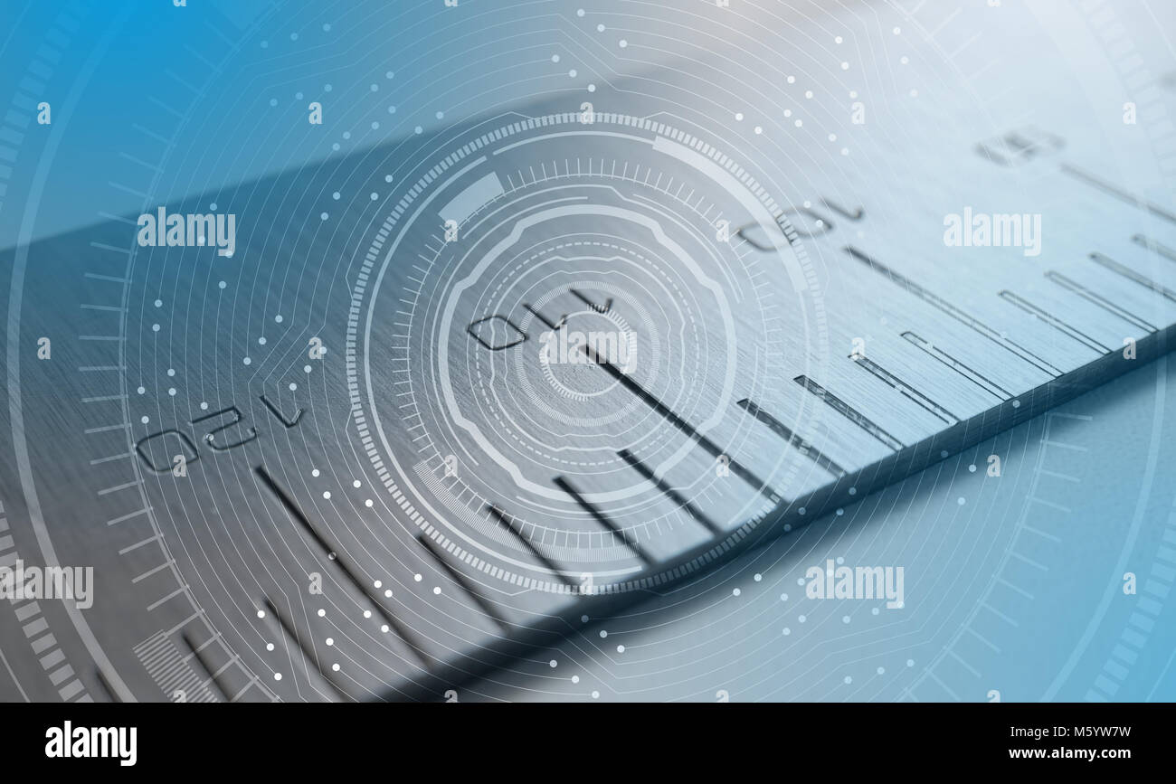 A close up view of a section of a steel ruler with indented ...