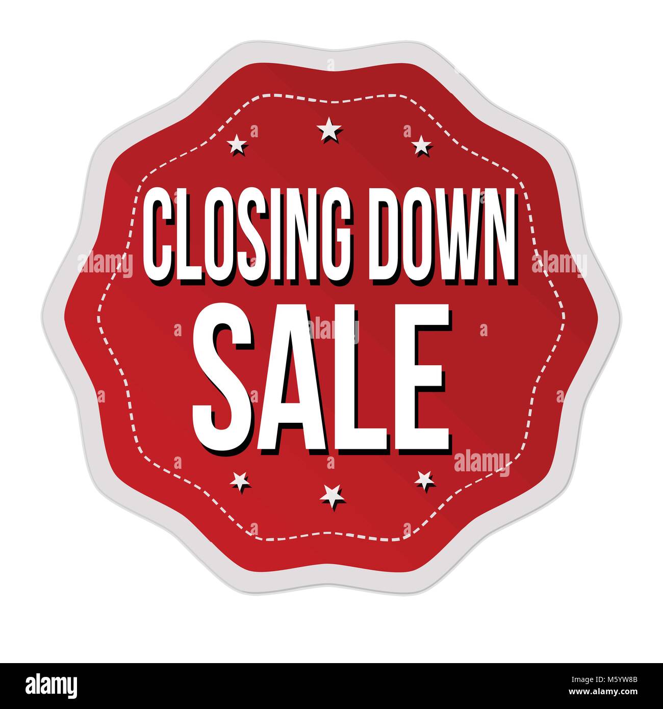 Closing down sale label or sticker on white background, vector ...