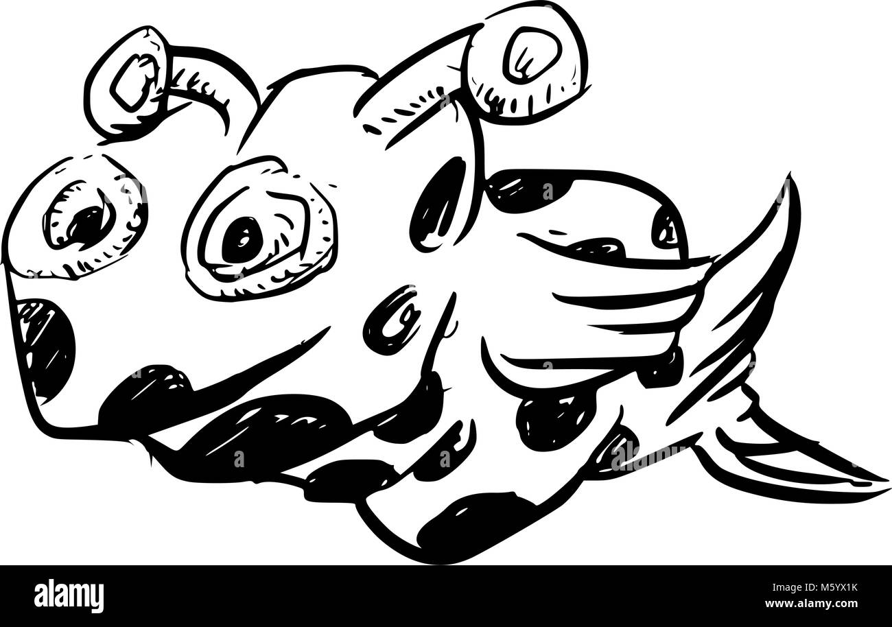 original cartoon fish with spots and antennas Stock Vector Image & Art ...