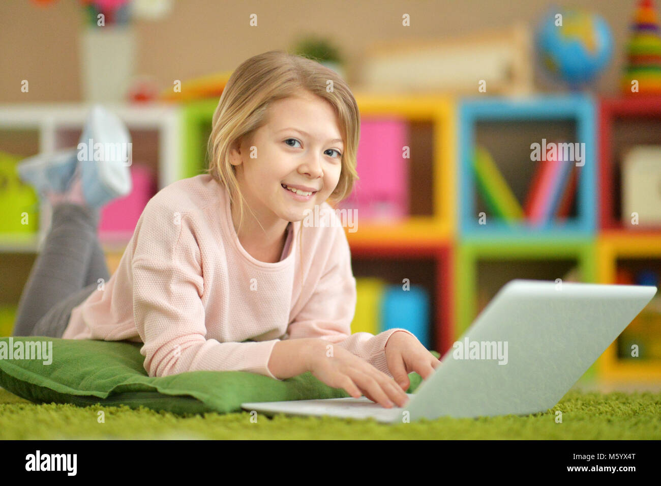 girl using modern laptop Stock Photo - Alamy