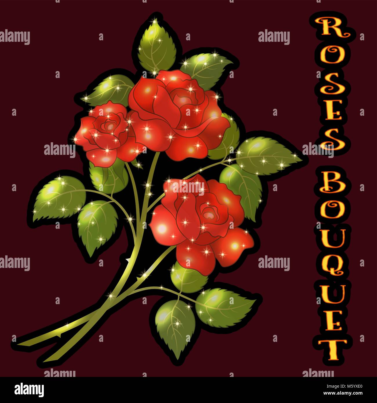 Scarlet roses Stock Vector Images - Alamy